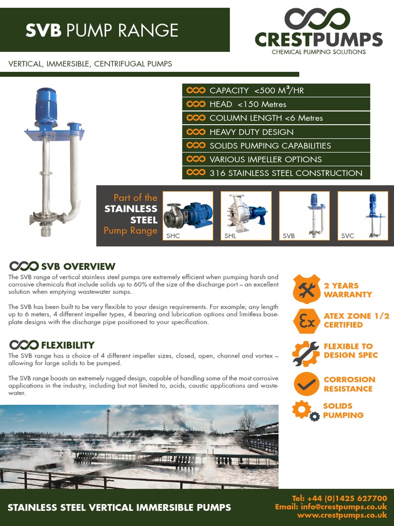 SVB Pump Range Datasheet Crest Pumps v1 | PDF | Cogeneration | Pump