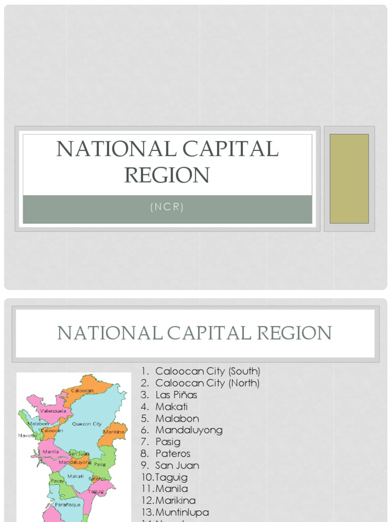 National Capital Region Overview | PDF | Metro Manila | Philippines
