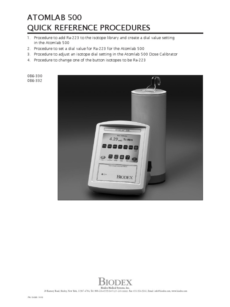 Atomlab 500 Quick Reference Procedures: Iodex | PDF | Areas Of Computer ...