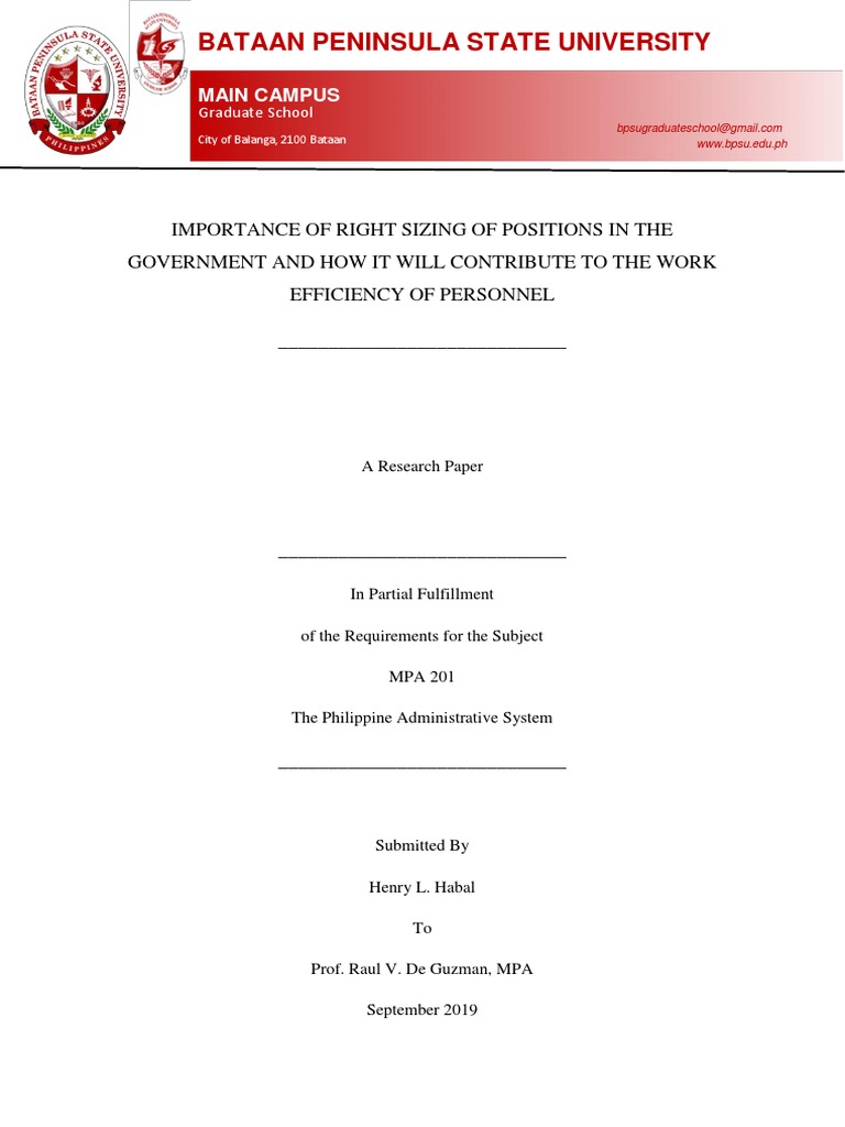 Importance of Right Sizing of Positions in The Government and How It ...