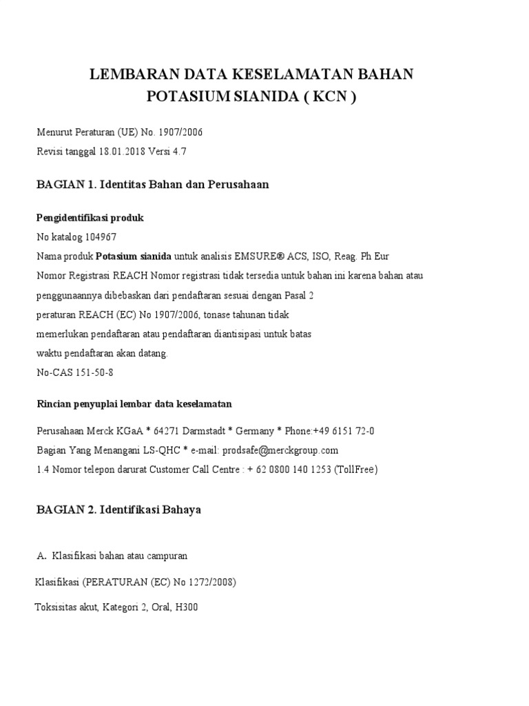 Msds KCN PDF | PDF