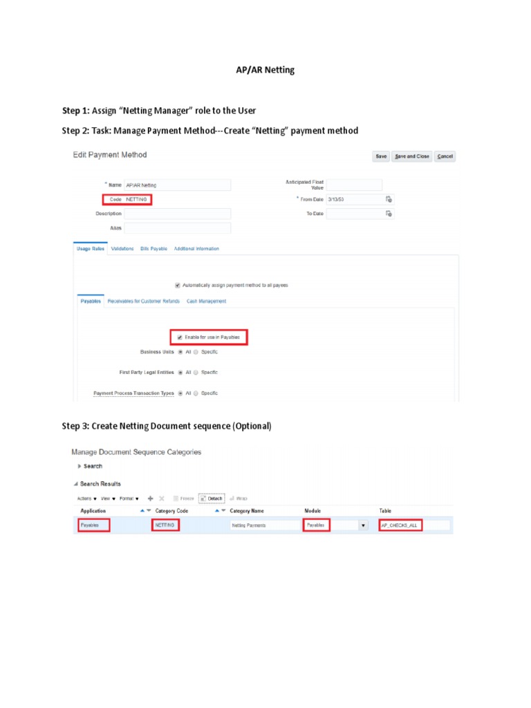 Oracle Fusion AP/AR Netting | PDF