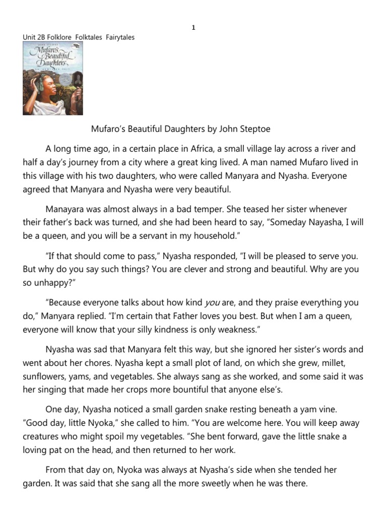 Mufaros Beautiful Daughter-African Cinderella-1 1 | PDF | Religion ...