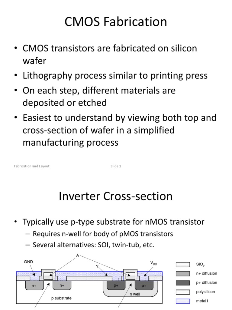 CMOS Fabrication: Fabrication and Layout Slide 1 | PDF | Semiconductor ...