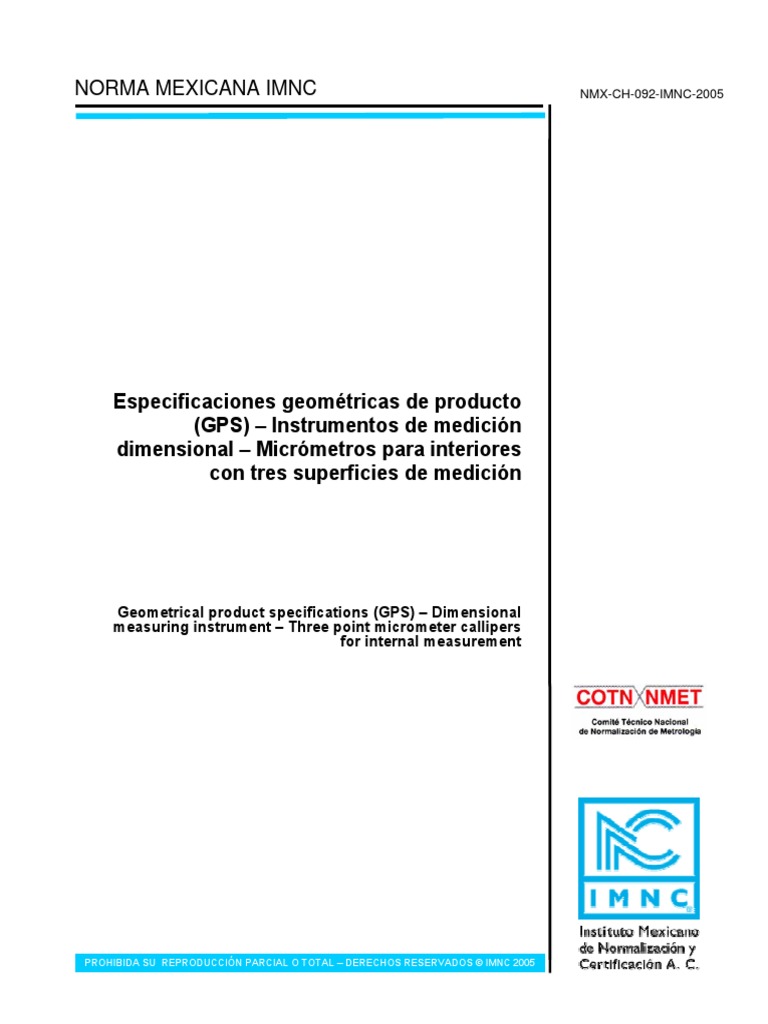 NMX CH 092 Imnc 2005 | PDF | Metrología | Medición