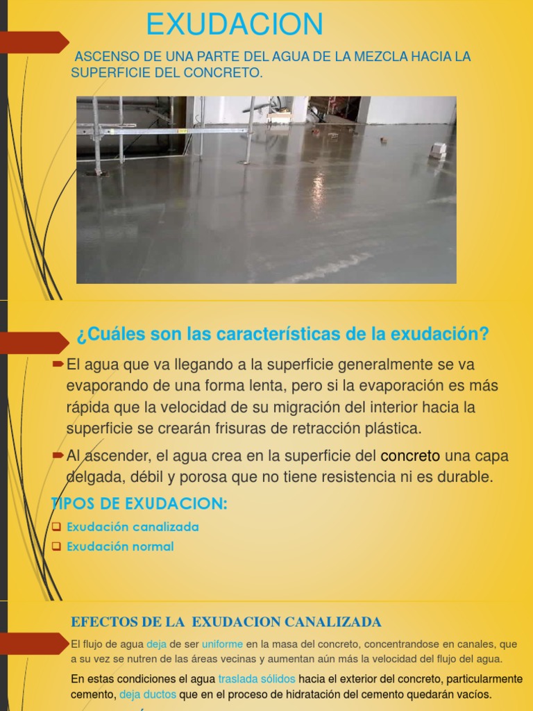 EXUDAcion Del Concreto | PDF | Hormigón | Cemento