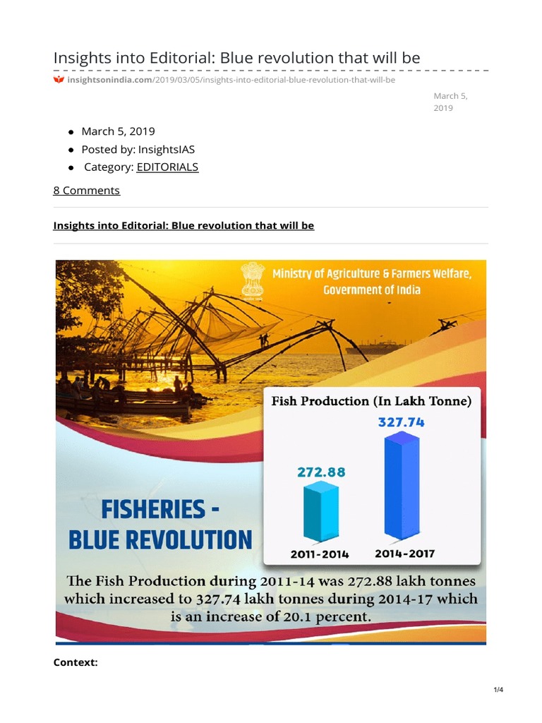 Blue Revolution: Transforming Fisheries in India | PDF | Aquaculture ...