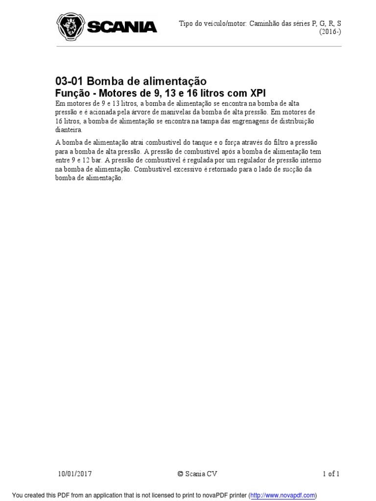 Bomba de Alimentação Scania XPI | PDF