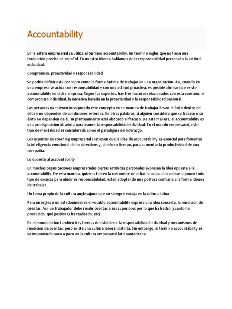 Accountability | PDF
