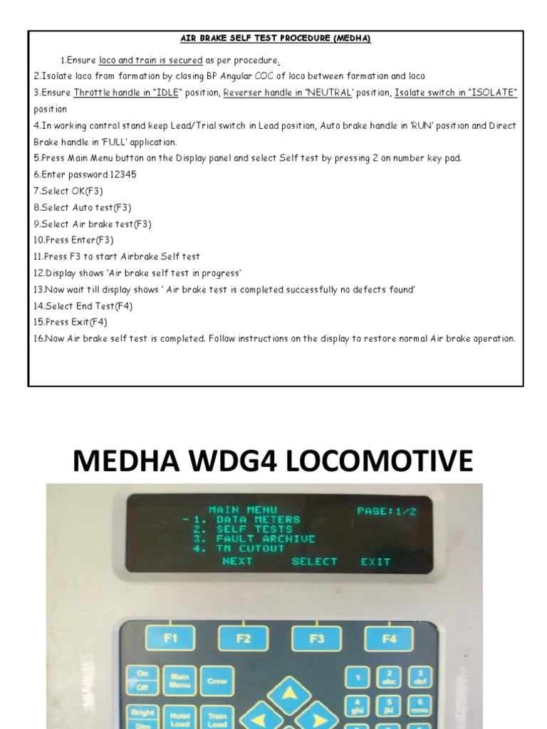 12 Air Brake Self Test Medha | PDF | Vehicle Technology | Vehicle Parts