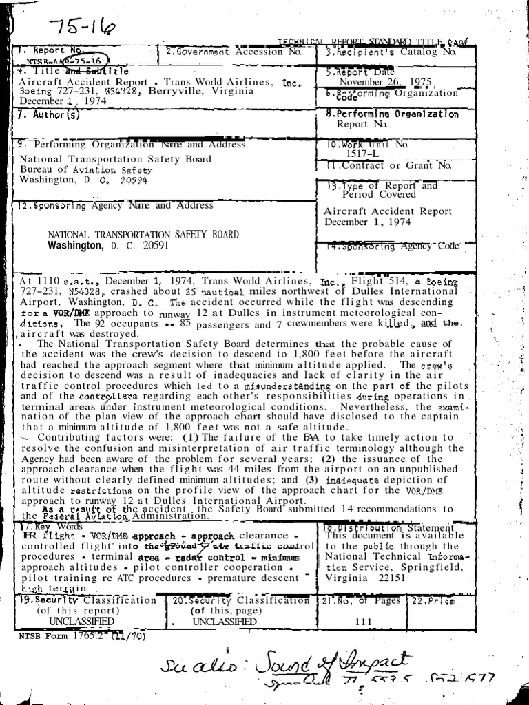 TWA Flight 514 | PDF | Instrument Flight Rules | Air Traffic Control