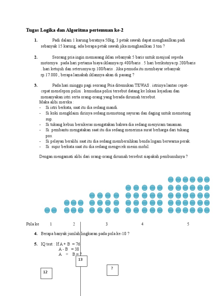 Tugas Logika Dan Algoritma Pertemuan Ke 2 | PDF