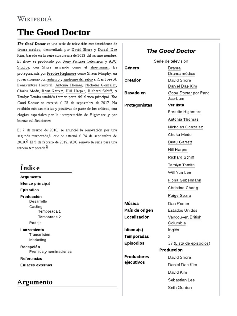 The Good Doctor | PDF | Televisión | Entretenimiento (general)