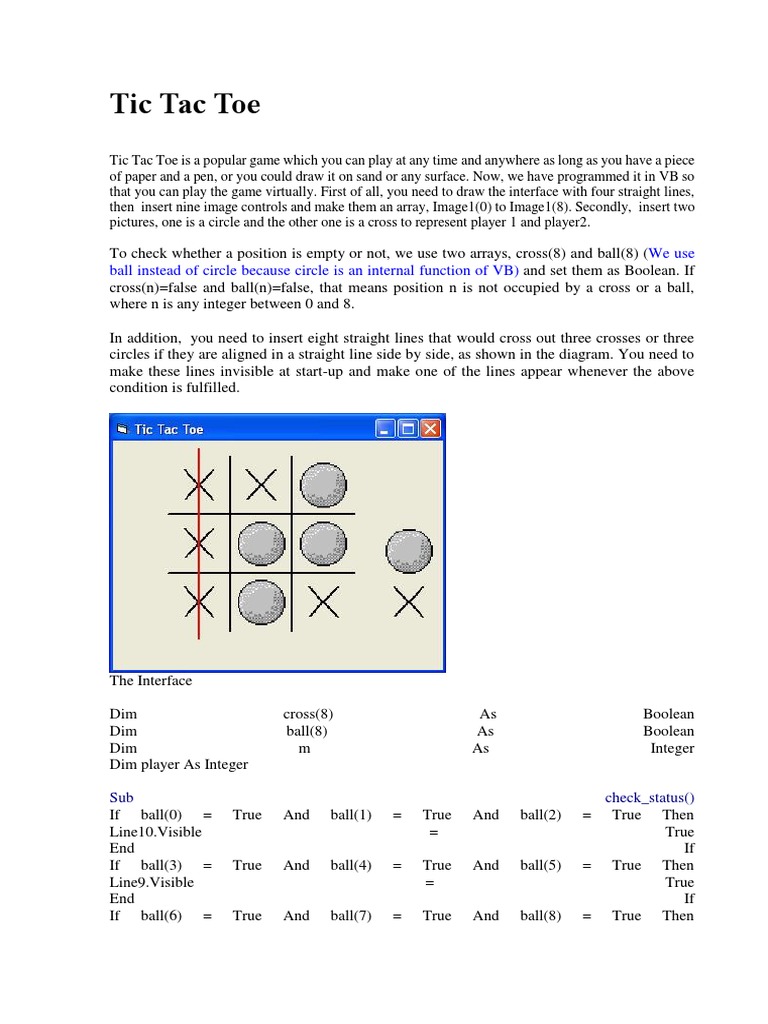 Tic Tac Toe | PDF | Boolean Data Type | Computer Programming