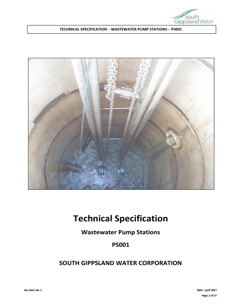 Wastewater Pump Stations Specification | PDF | Pumping Station | Pump