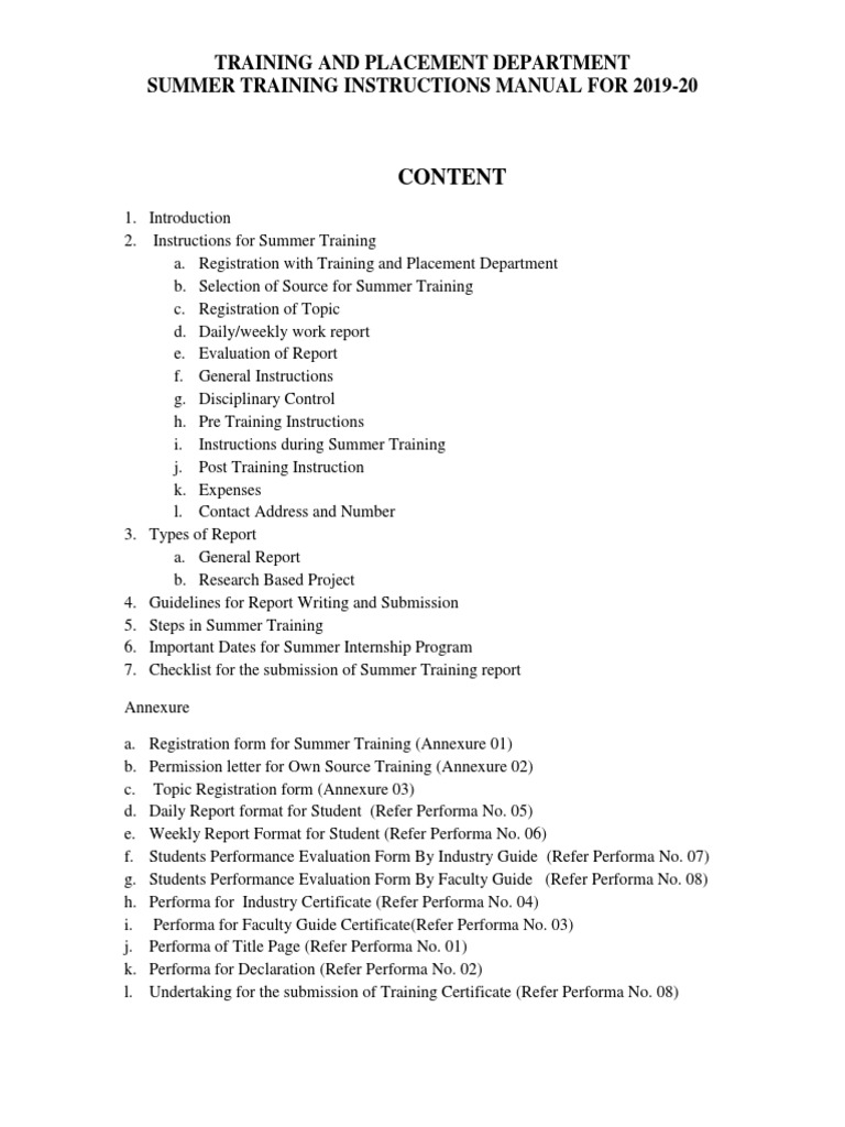 Summer Training Instructions Manual 2019-20 | PDF | Data Analysis ...