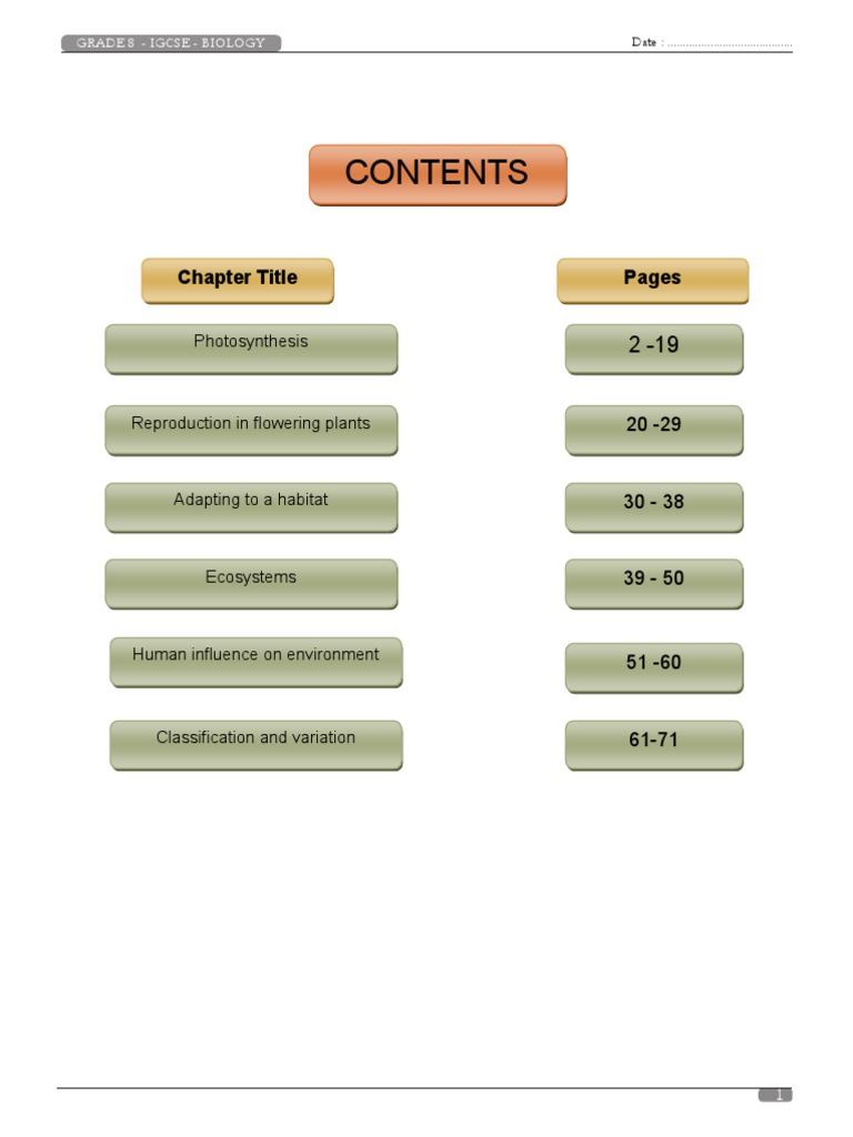 Grade 8 IGCSE Biology Overview | PDF | Flowers | Pollination