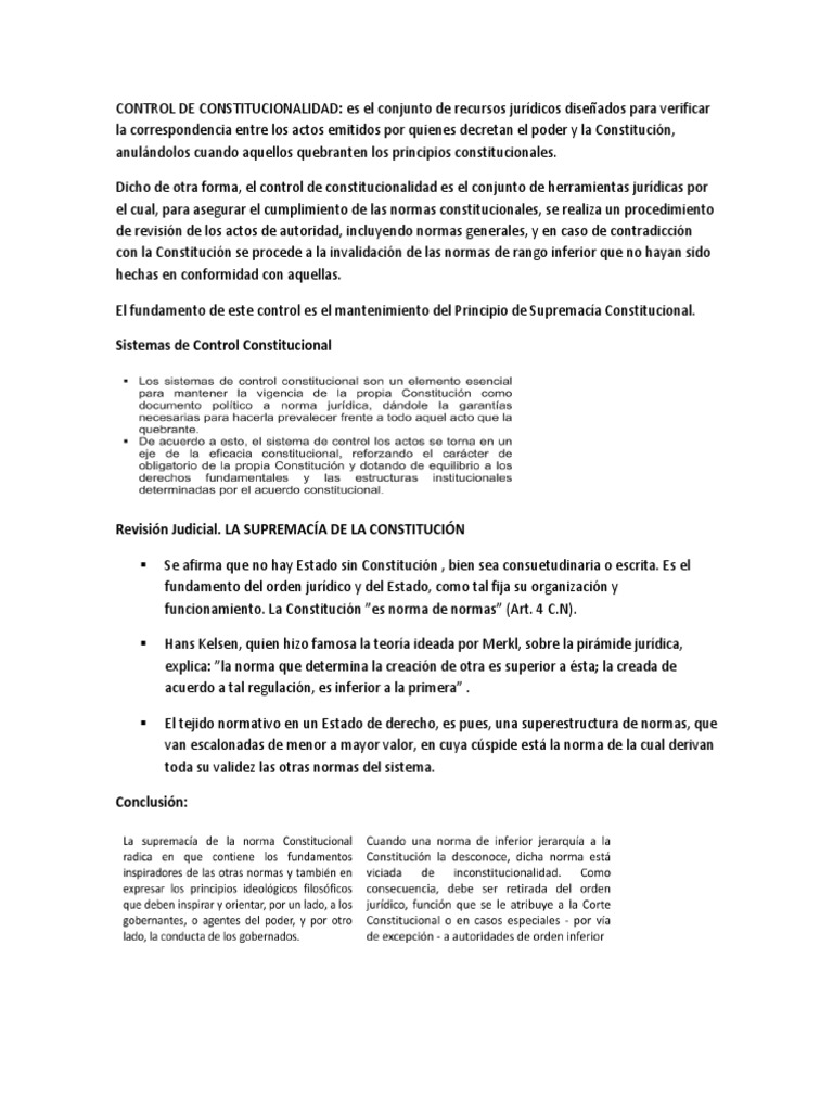 Control de Constitucionalidad | PDF | Constitución | Constitución de ...