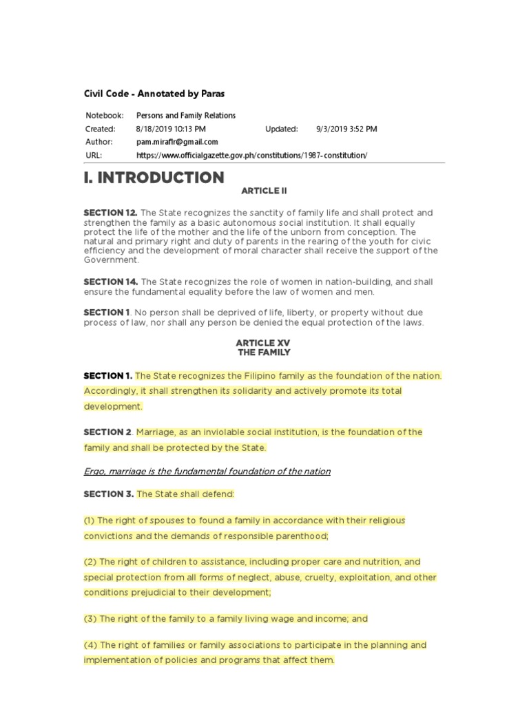 Civil Code - Annotated by Paras | PDF | Ex Post Facto Law | Crime ...