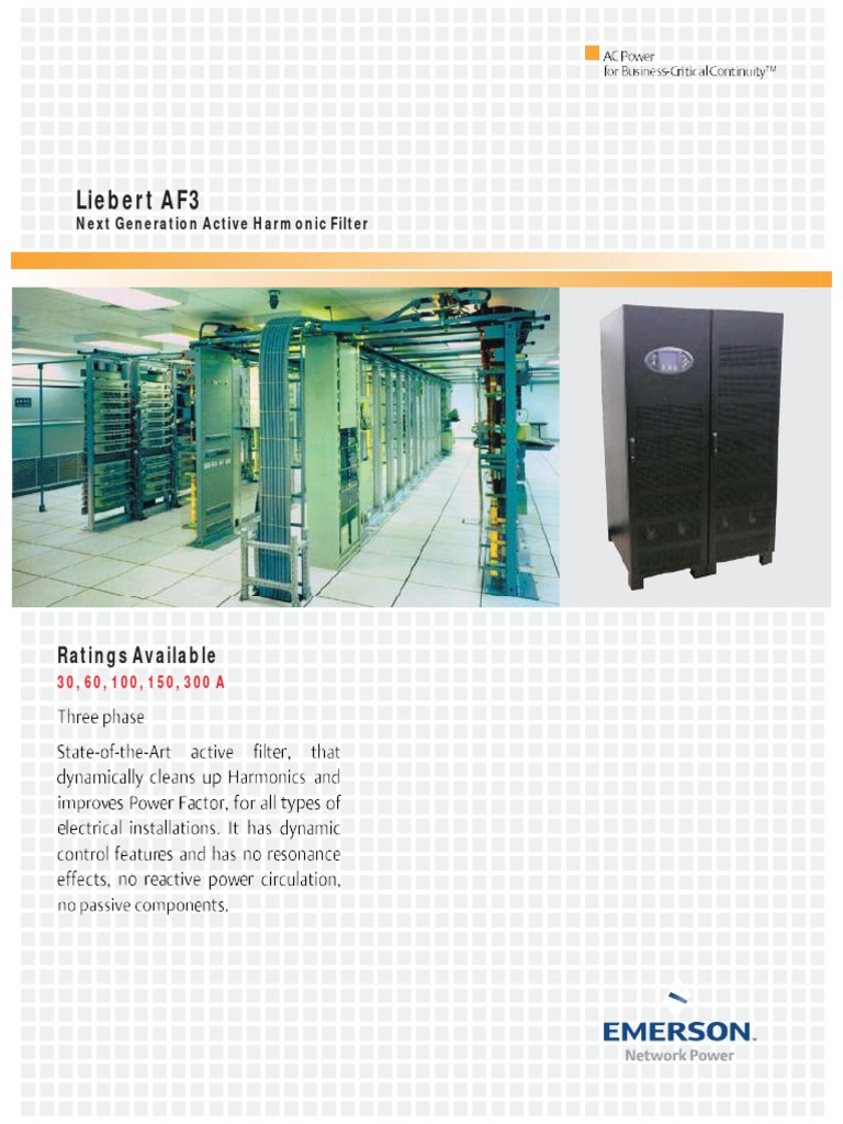 Liebert AF3: Next Generation Active Harmonic Filter | PDF | Power Supply | Rectifier