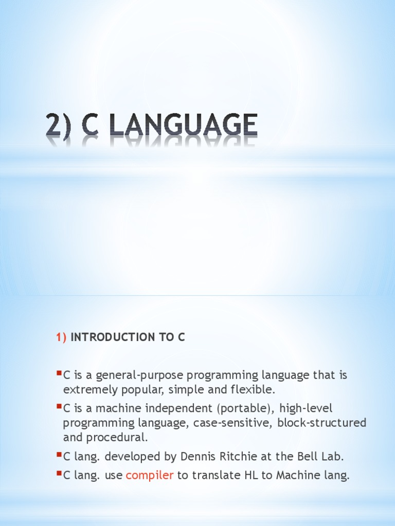 2) C Lang | PDF | C (Programming Language) | Compiler