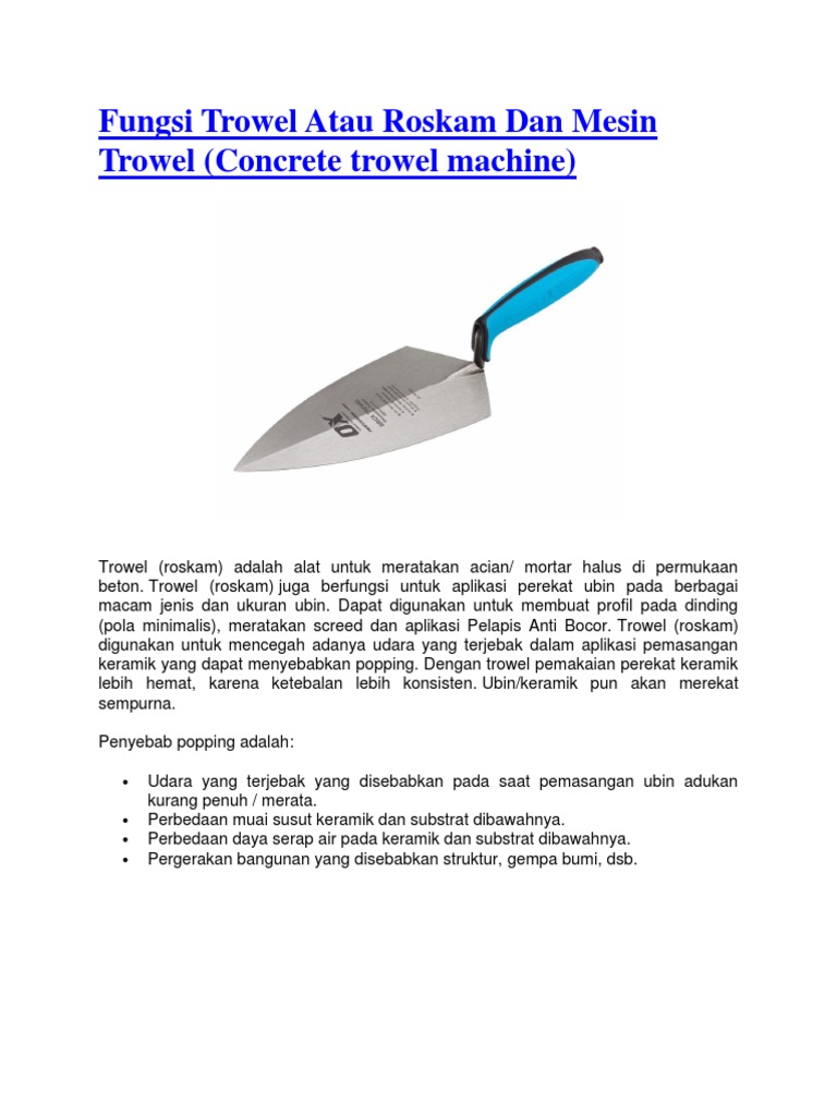 Fungsi Trowel | PDF
