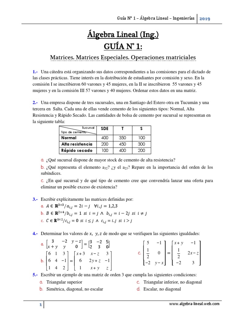 GuíaN°1 PDF | PDF | Tensor | Matriz (Matemáticas)