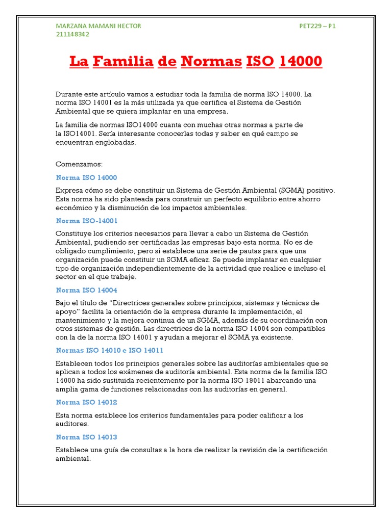 Guía Completa de Normas ISO 14000 | PDF | Business | Economias