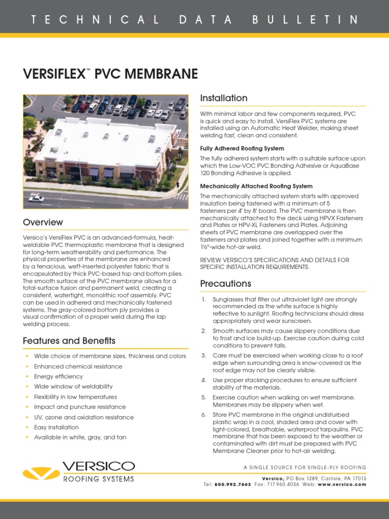 5065 en VersiFlex PVC Membrane TDB | PDF | Polyvinyl Chloride | Welding