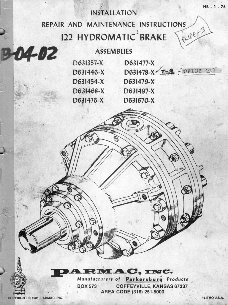 Parmac 122 D631468-X | PDF | Bearing (Mechanical) | Manufactured Goods