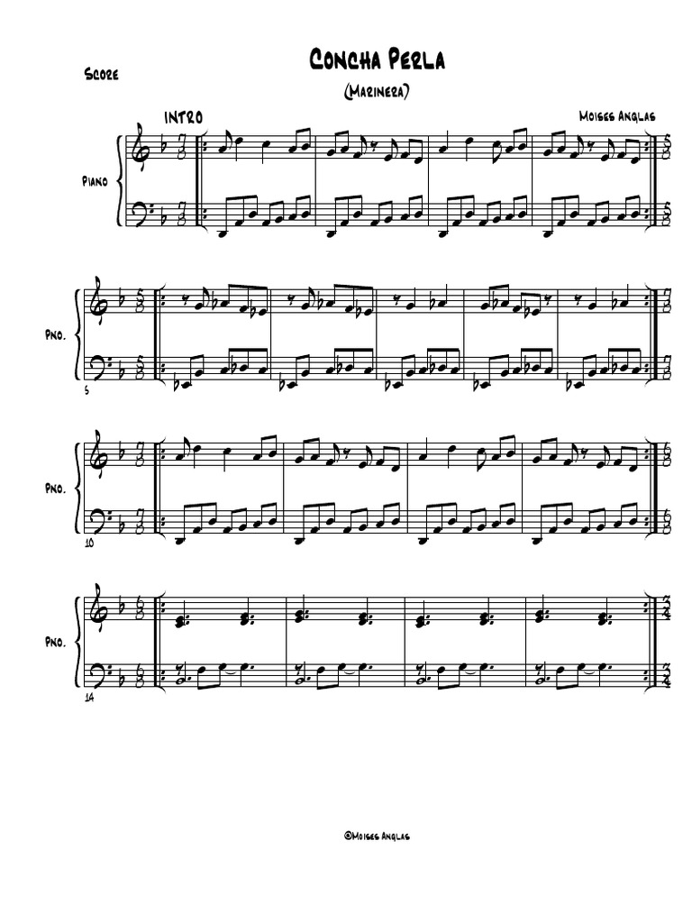 Concha Perla: Score (Marinera) Intro | PDF | Théorie (échecs) | Échecs
