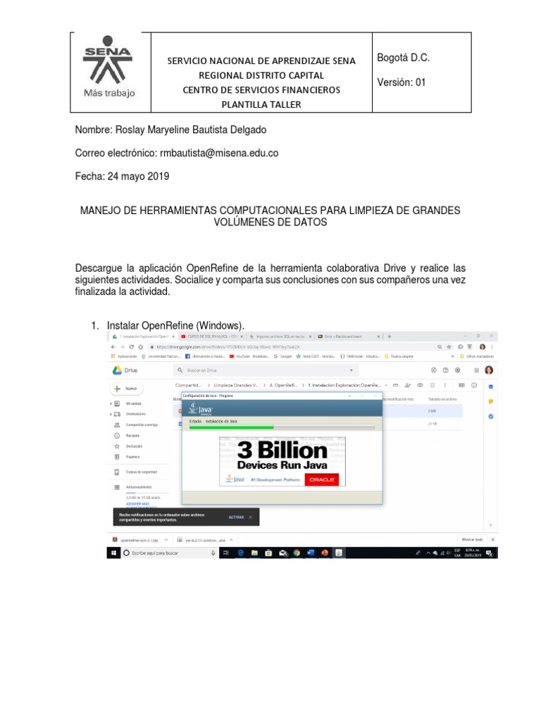 TALLER 4 Limpieza de Datos - Instalacion Exploracion OpenRefine | PDF | Bogotá | Software