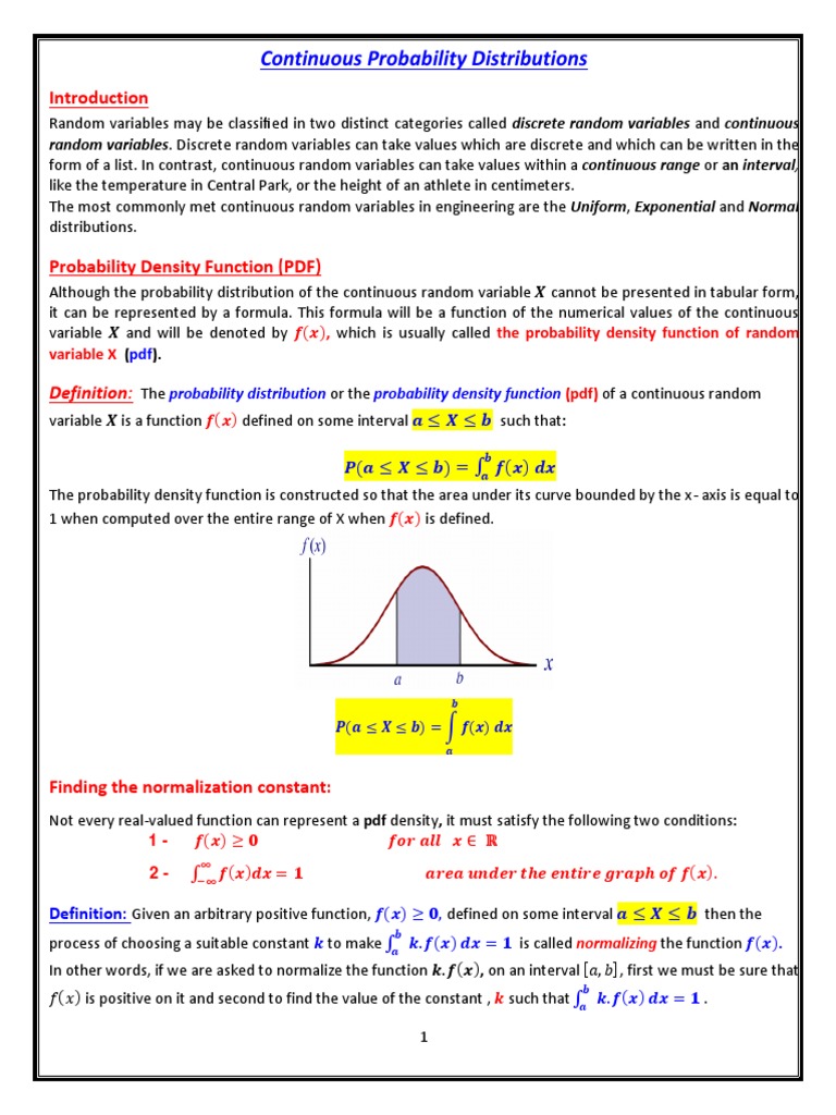 Continuous Probability Distribution. | Download Free PDF | Probability Density Function ...
