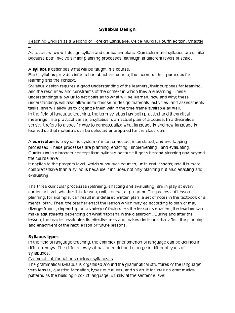 Syllabus Design | PDF | Curriculum | Semantics