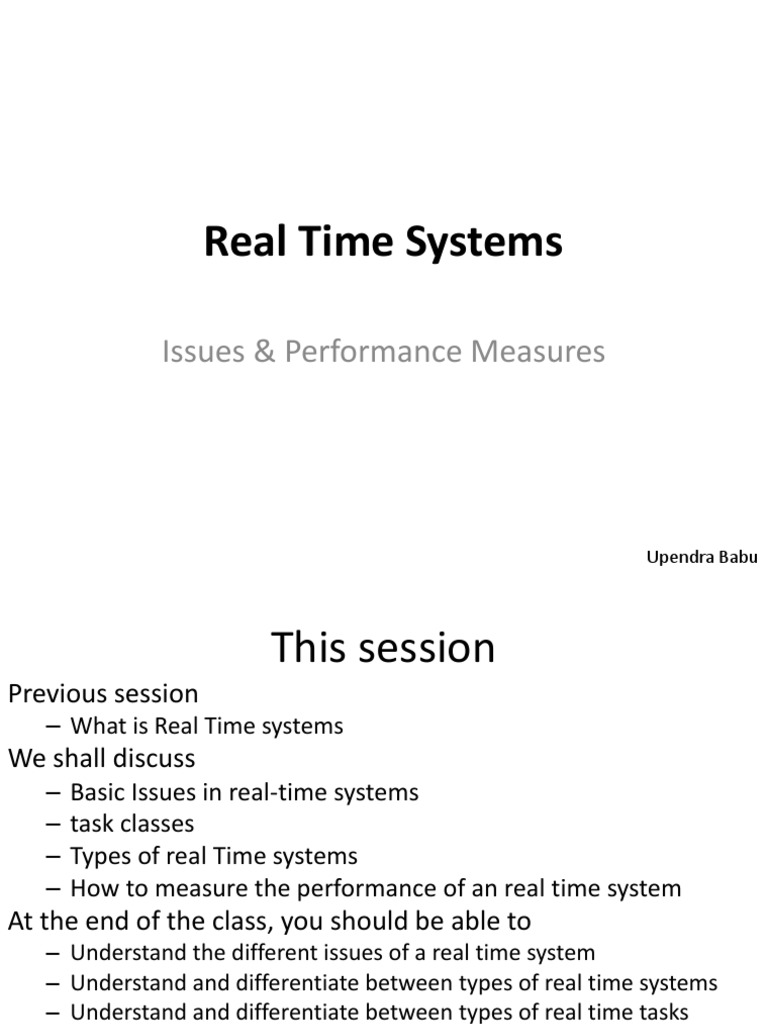 01 RTS Issues & Types | PDF | Real Time Computing | Operating System