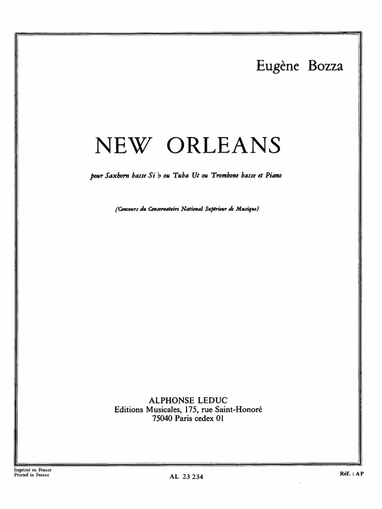 Bozza New Orleans Piano Part | PDF