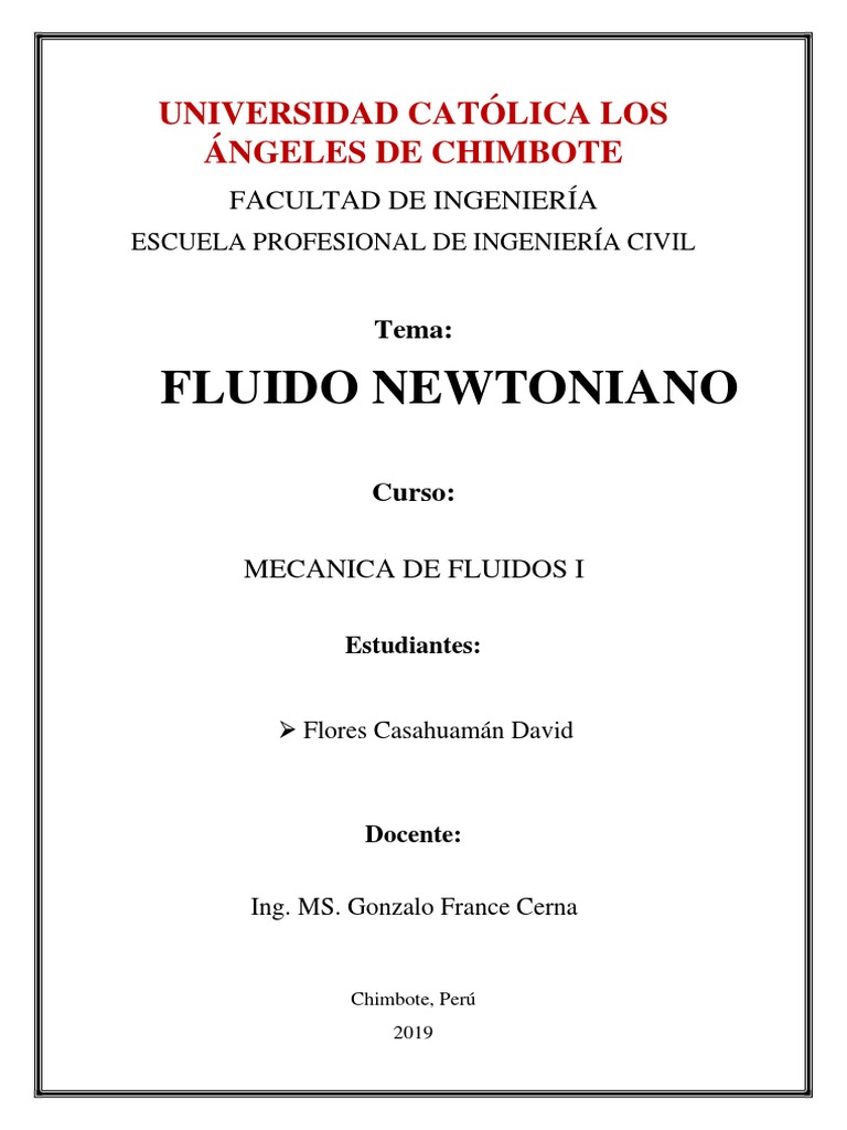Fluido Newtoniano | PDF | Viscosidad | Fluido
