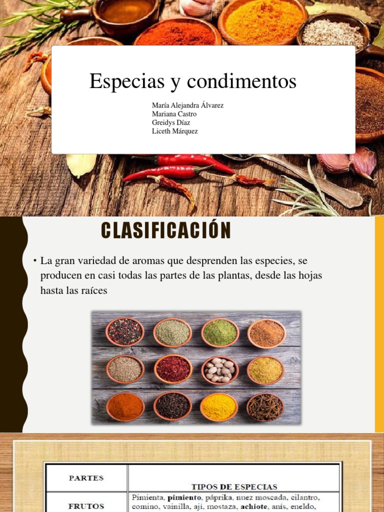 Especias y Condimentos | PDF | especia | Alimentos