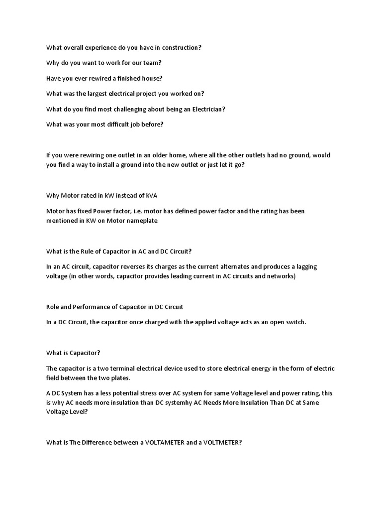 An Electrician Job Interview: Common Questions and Answers Regarding ...