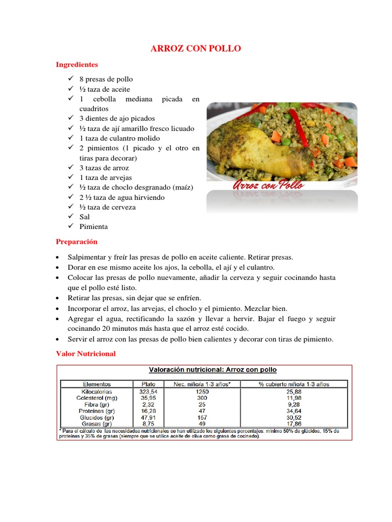 Arroz Con Pollo | PDF