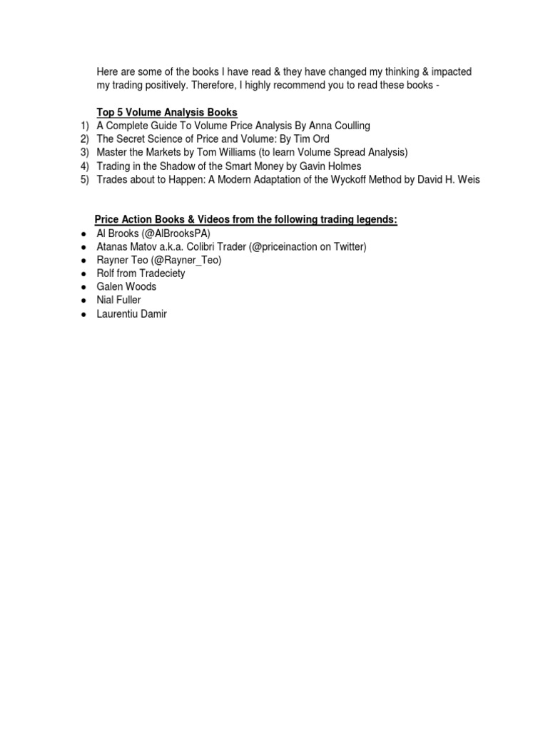 Recommended Trading Books for Success | PDF