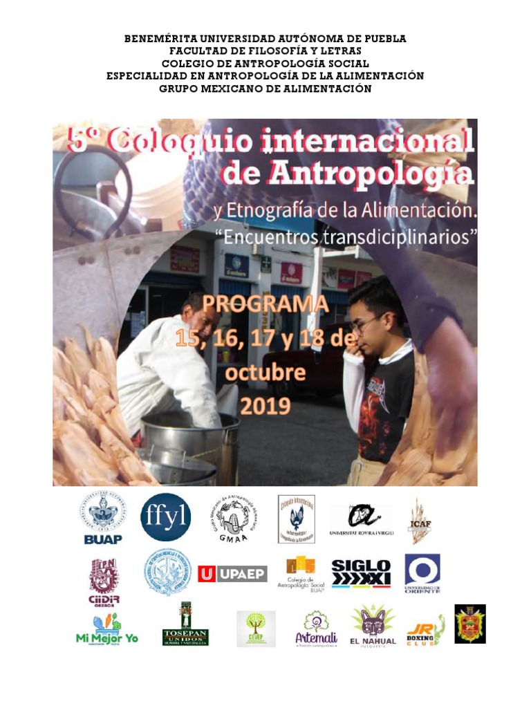 Programa 5to. Coloquio de Antrop y Etn de La Alimentación 3 | PDF | México | Universidad