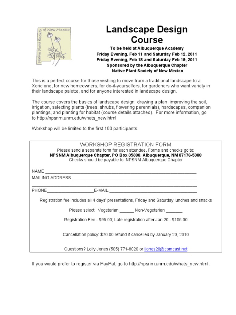 Landscape Design Course Registration Ver7 | PDF | Landscape ...
