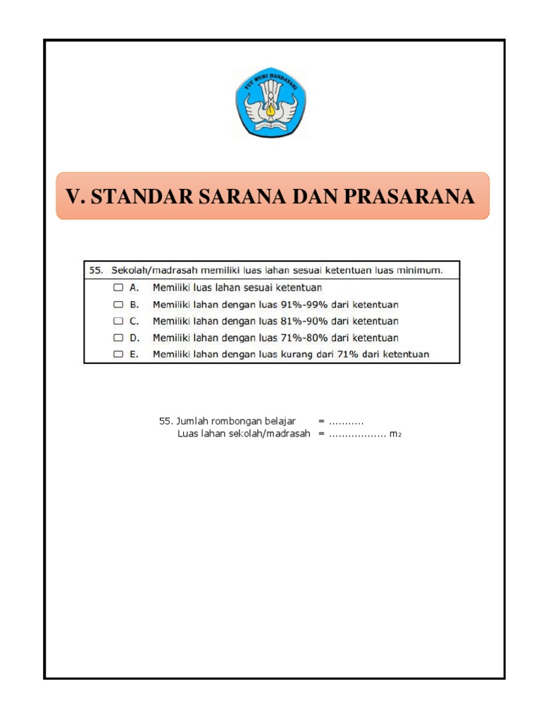 Cover Map Akreditasi V Standar Sarana Dan Prasarana (55-75) 21 Map | PDF
