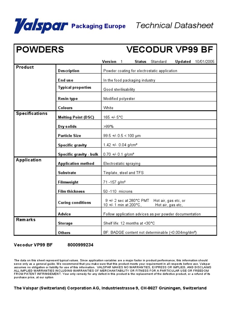 Valspar | PDF | Industrial Processes | Materials