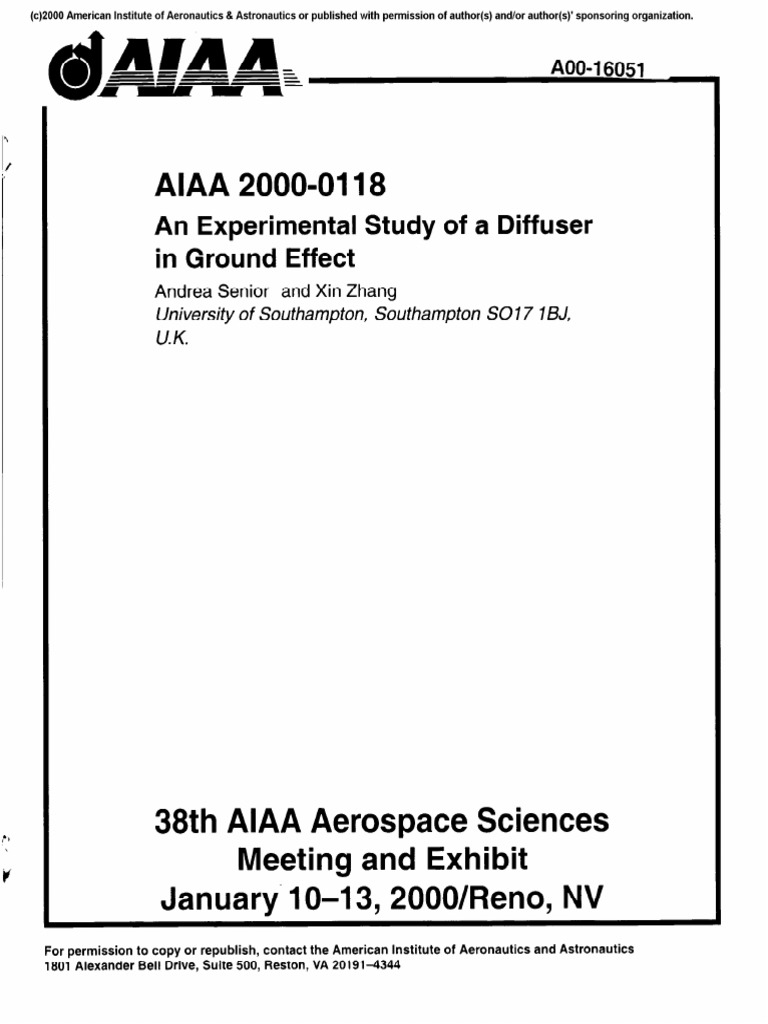 2000 118 ZhangX Diffuser in Ground Effect | PDF | Vortices | Civil ...