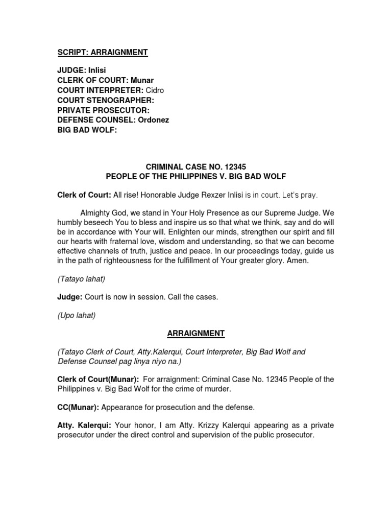 Arraignment Law 5 | Descargar gratis PDF | Plea | Arraignment