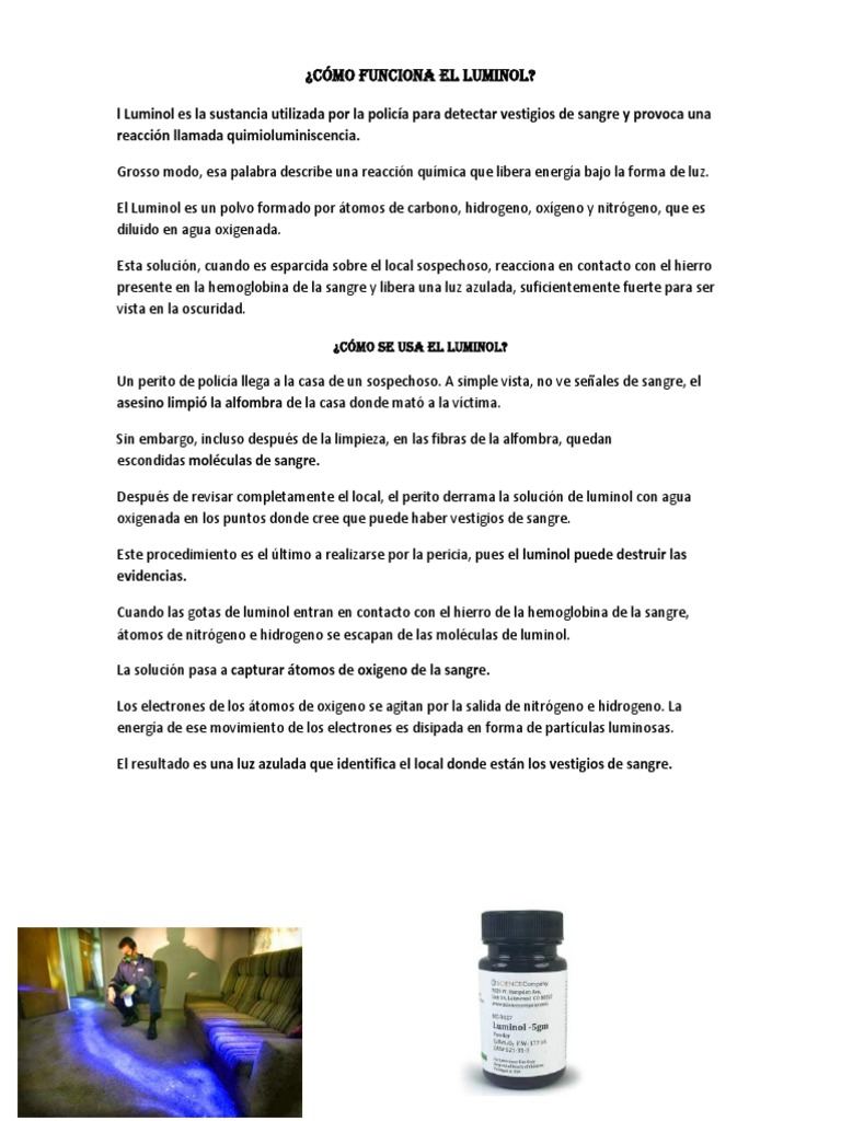 Cómo Funciona El Luminol | PDF | Sexo | Salud y bienestar