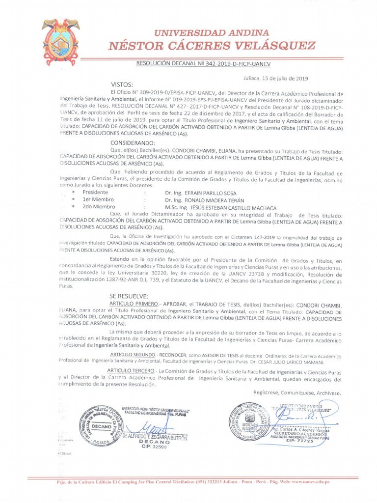 Resolucion Decanal | PDF