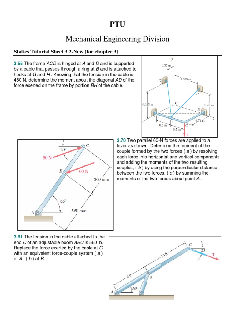 Static Tutorial 3.2-New | PDF | Norm (Mathematics) | Force
